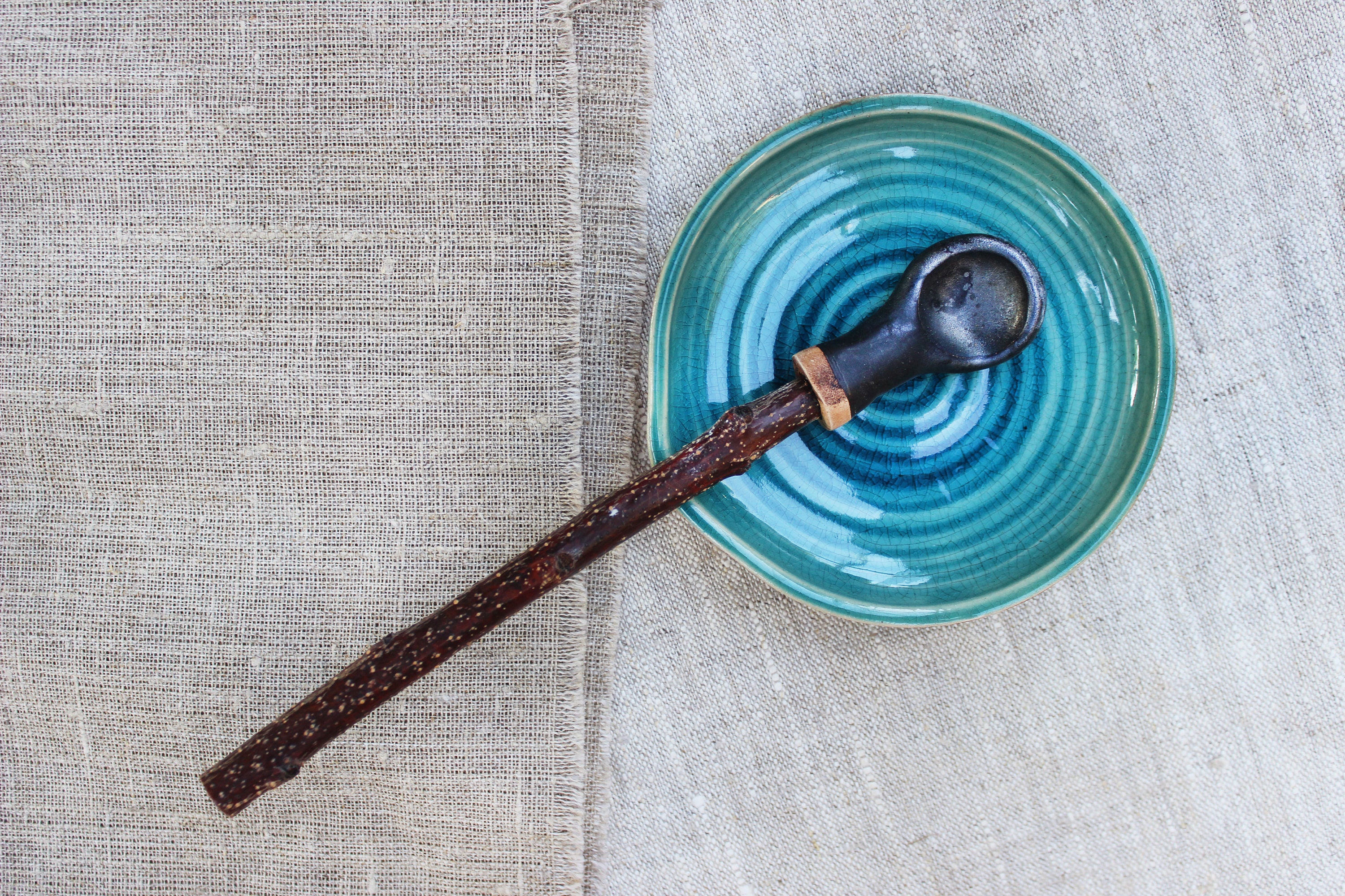 Blue Ocean Shell Spoon Rest Turquoise Crackle Ceramic Spoon | Etsy