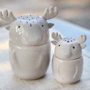 Elk Tea Coffee Container, Pottery Bowl With Lid, Ceramic Moose Jar ...