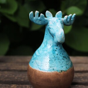 Elk Ceramic Figurine Small Moose Sculpture Stoneware Pottery - Etsy