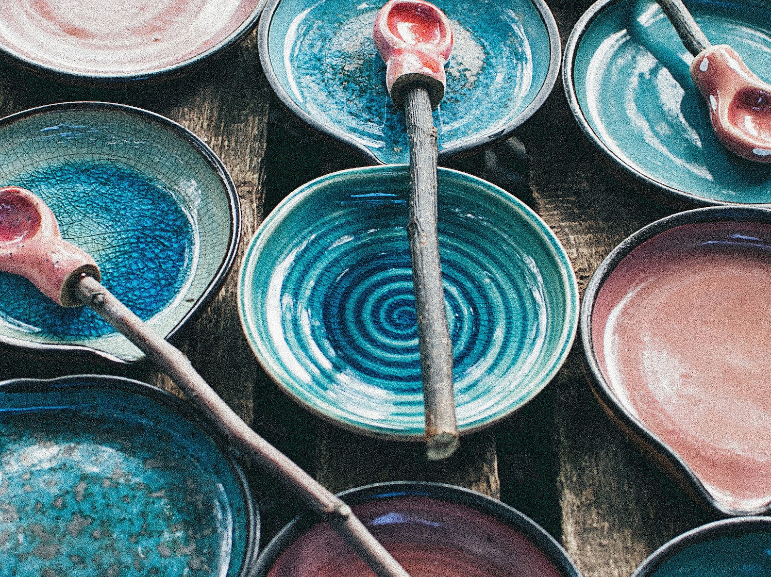 Blue Ocean Shell Spoon Rest Turquoise Crackle Ceramic Spoon | Etsy