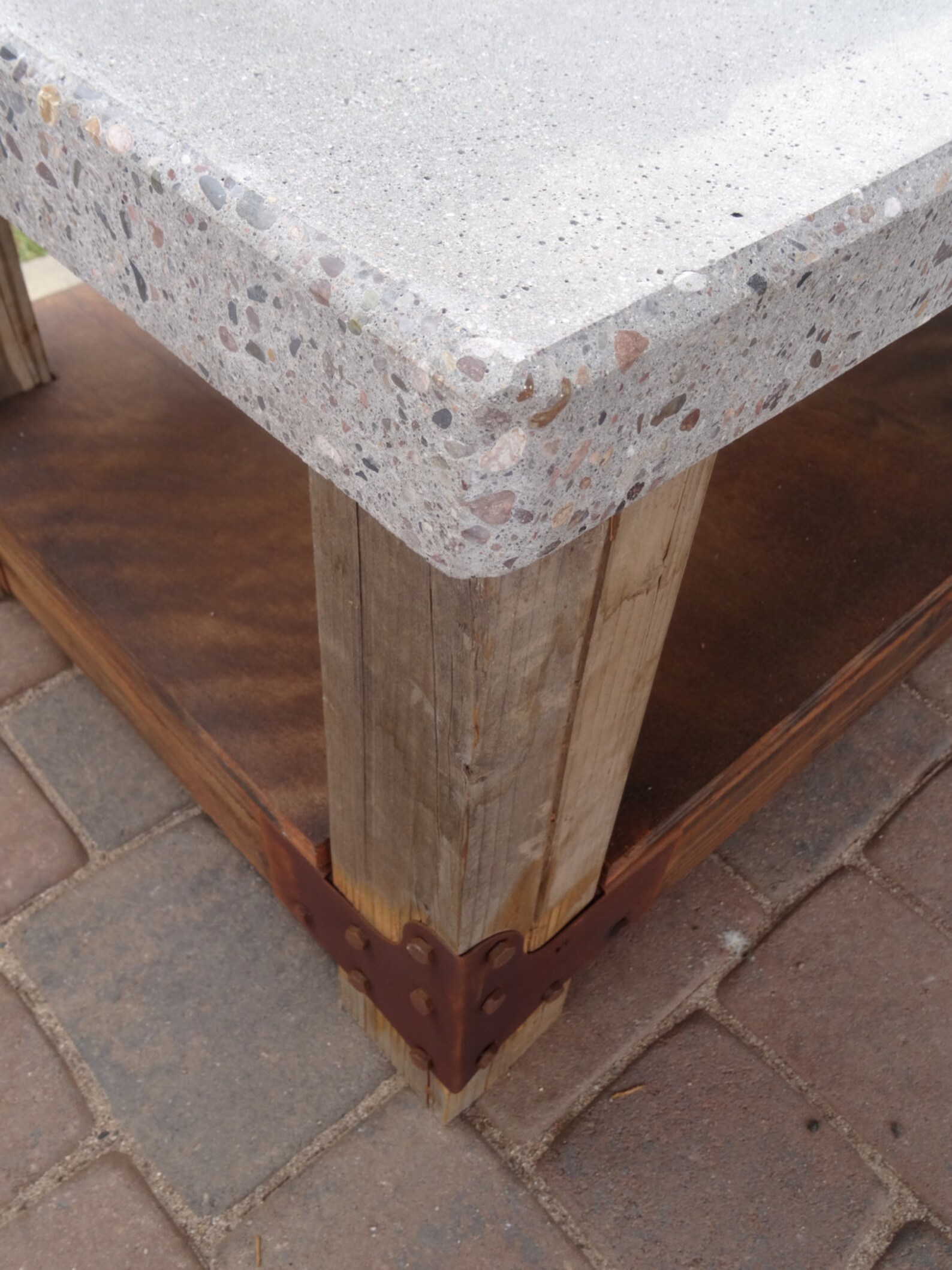 Polished concrete coffee table with steel I-beam | Etsy