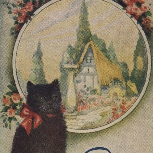 Antique Cat Postcard - Etsy