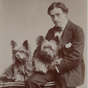 Original 1910s Actor Martin Harvey & Skye Terriers Real Photo Postcard ...