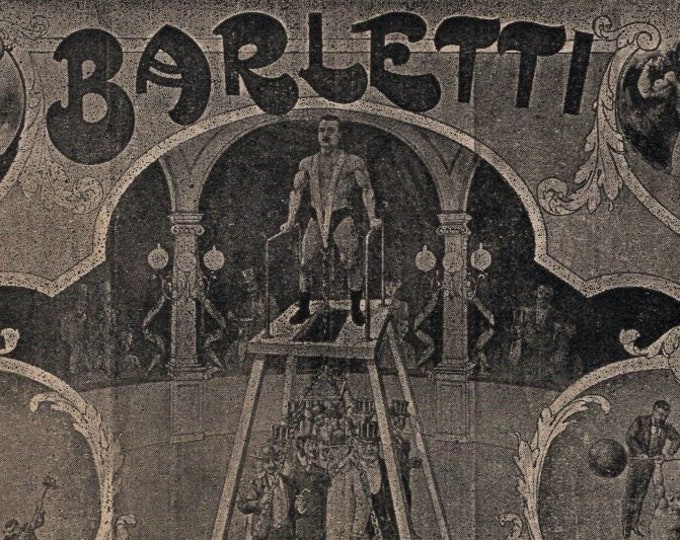 1900s Mr Barletti Strongman Circus Advertising Postcard - Antique ...
