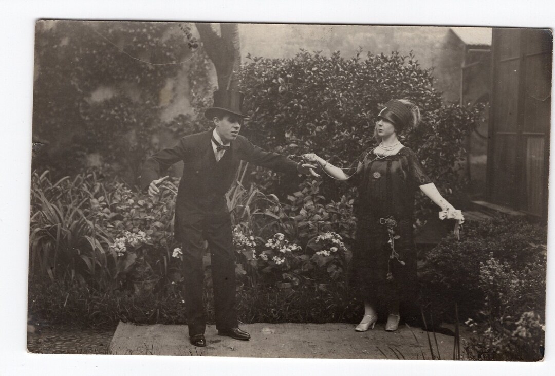 Original 1910s Actors Dancing in Costumes Real Photo Postcard - Antique ...