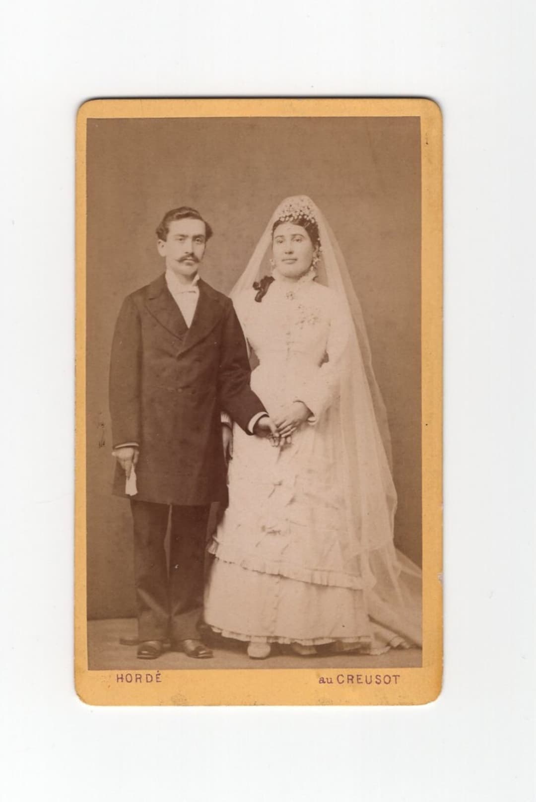 Original 1880s Wedding Portrait of a Young Couple CDV - Antique ...