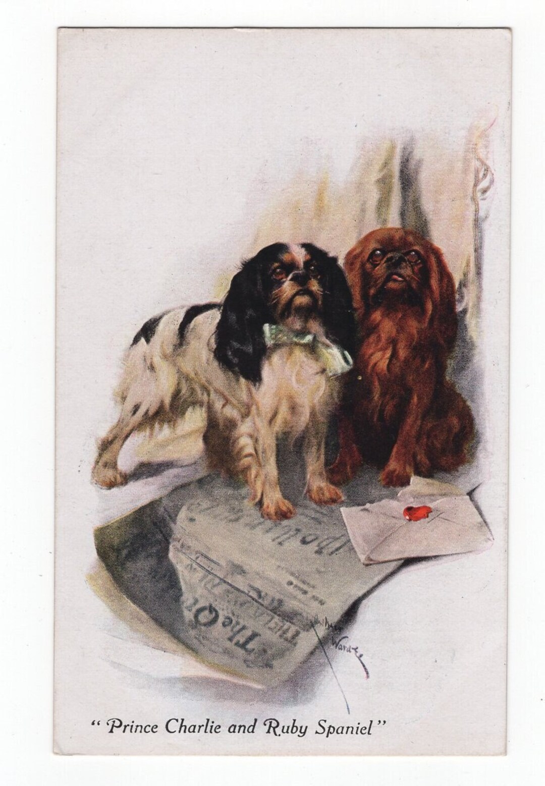 Original 1910s Cavalier King Charles Spaniel Arthur Wardle Artist ...