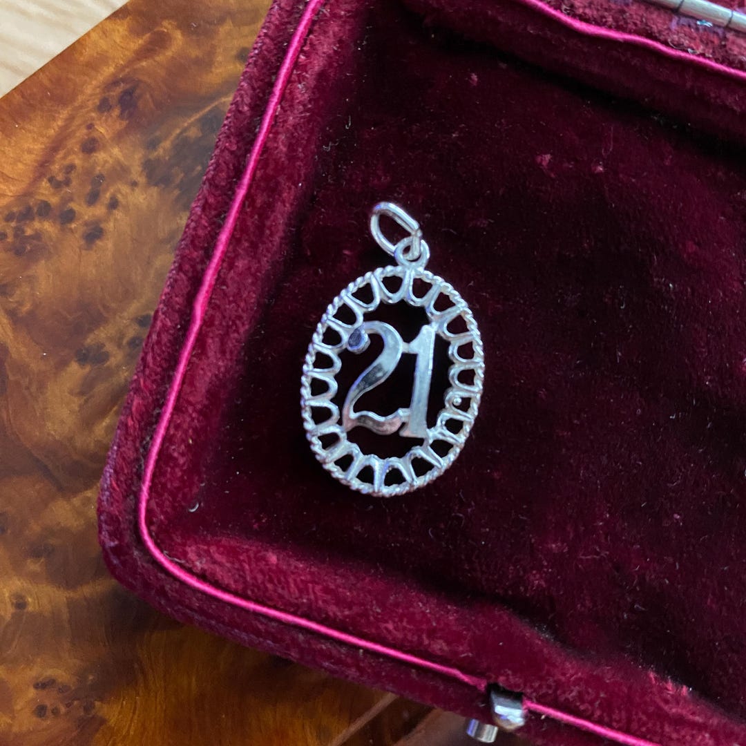 Original 1970s 21st Birthday Sterling Silver 925 Vintage Pendant Charm ...