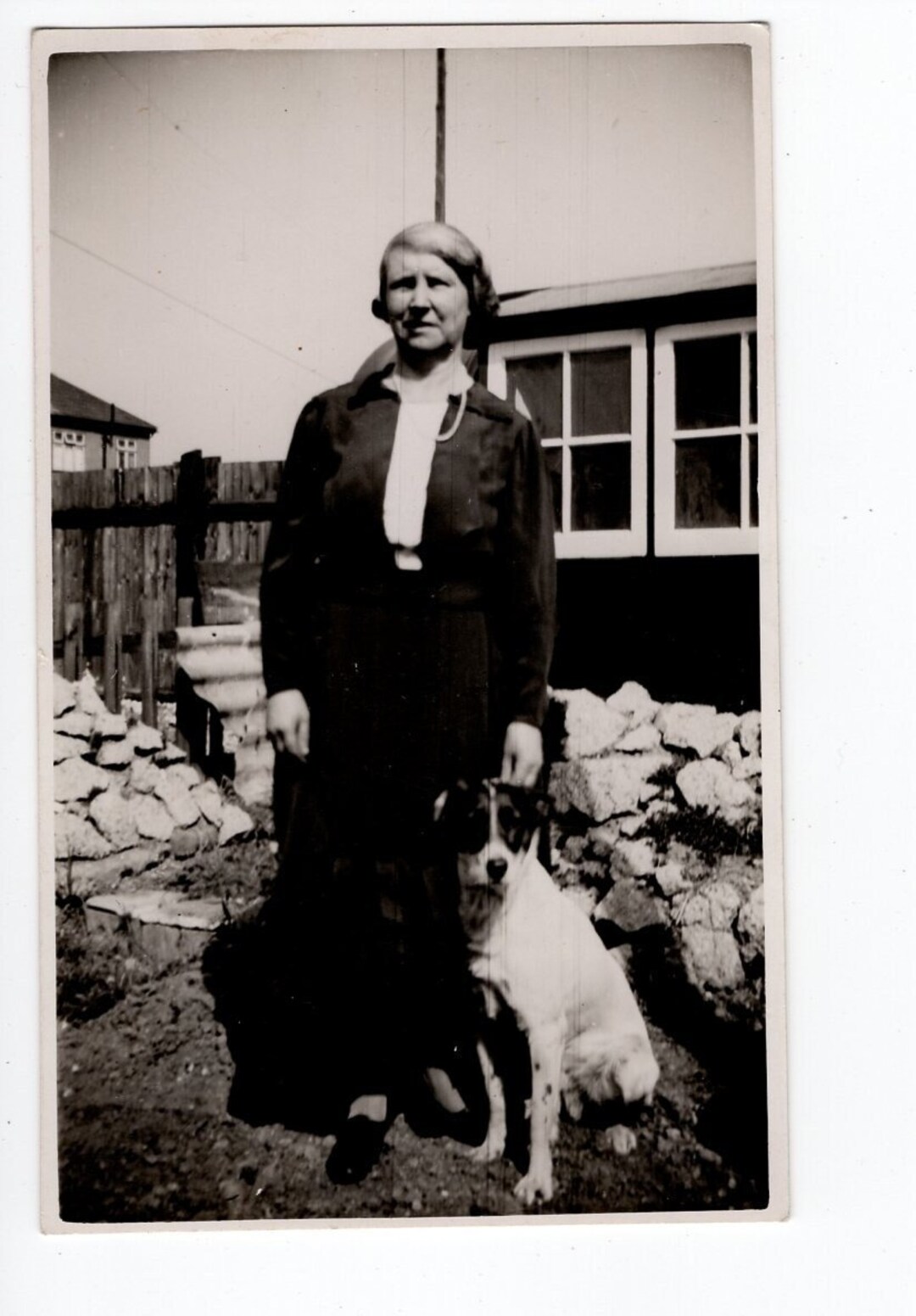 1940s Woman & Terrier Antique Real Photo Postcard - Vintage Photograph ...