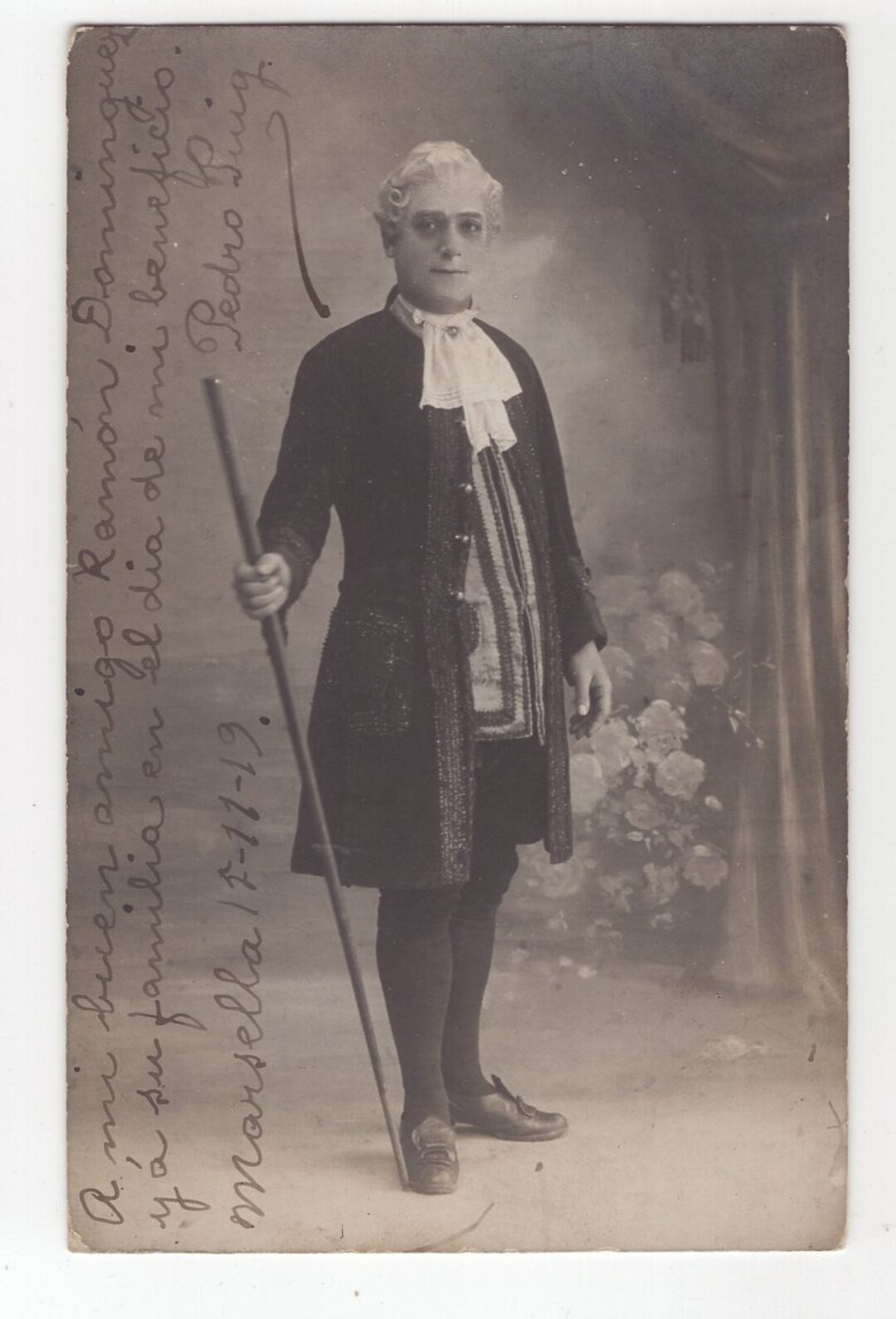 Original 1910s Actor in Georgian Costume Real Photo Postcard - Antique ...