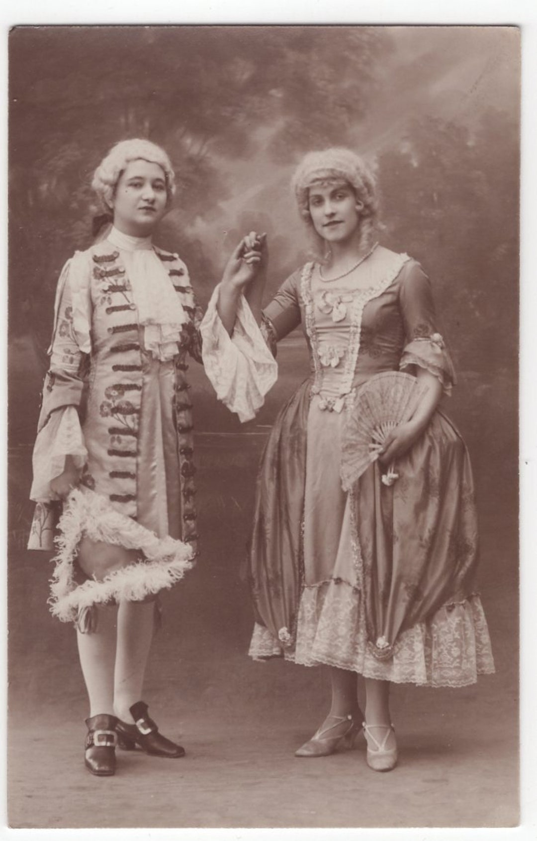Original 1910s Actors in Georgian Costume Real Photo Postcard - Antique ...