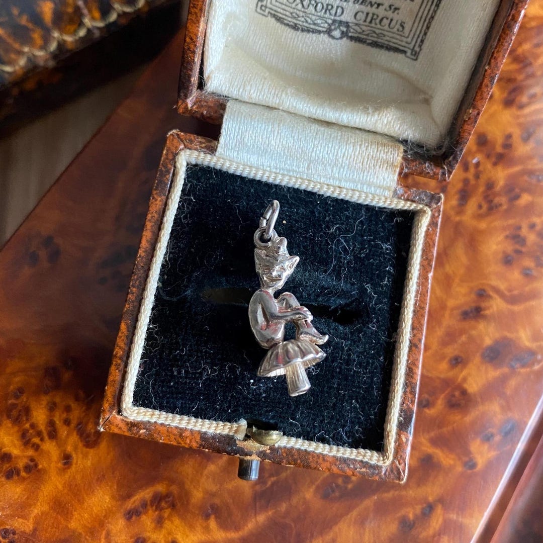 Original 1960s Lucky Pixie on a Toadstool Sterling Silver 925 Pendant ...