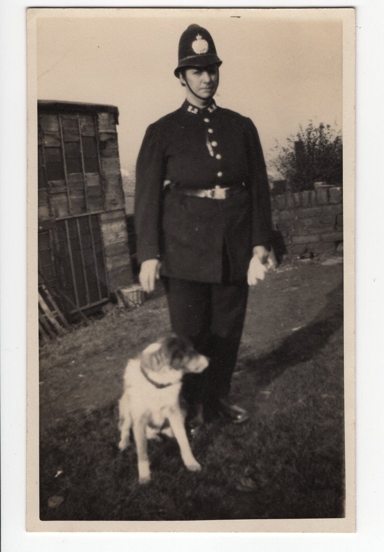 Original 1920s Policeman & Jack Russell Terrier Real Photo Postcard ...