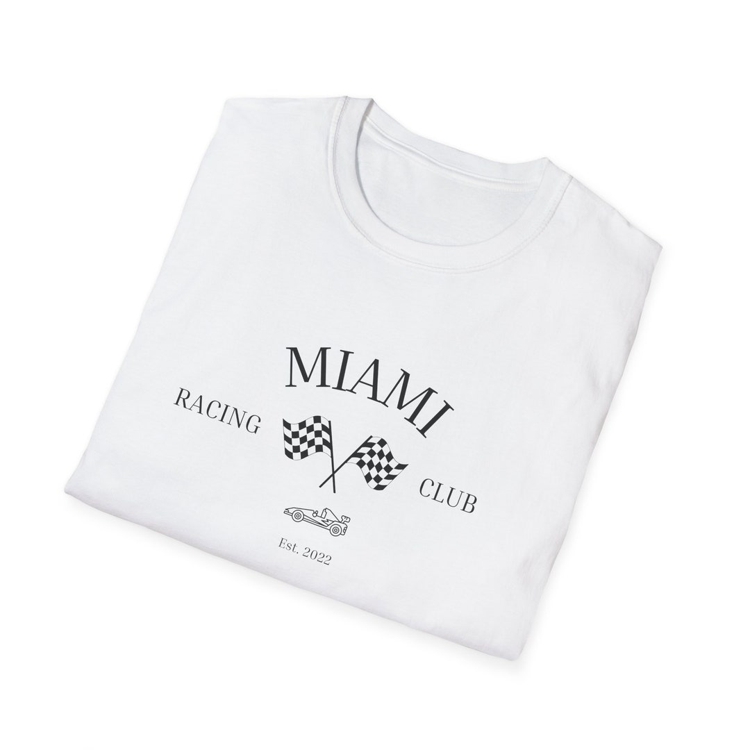 Miami Racing Club T-shirt - Formula 1 One - Unisex Softstyle T-shirt ...