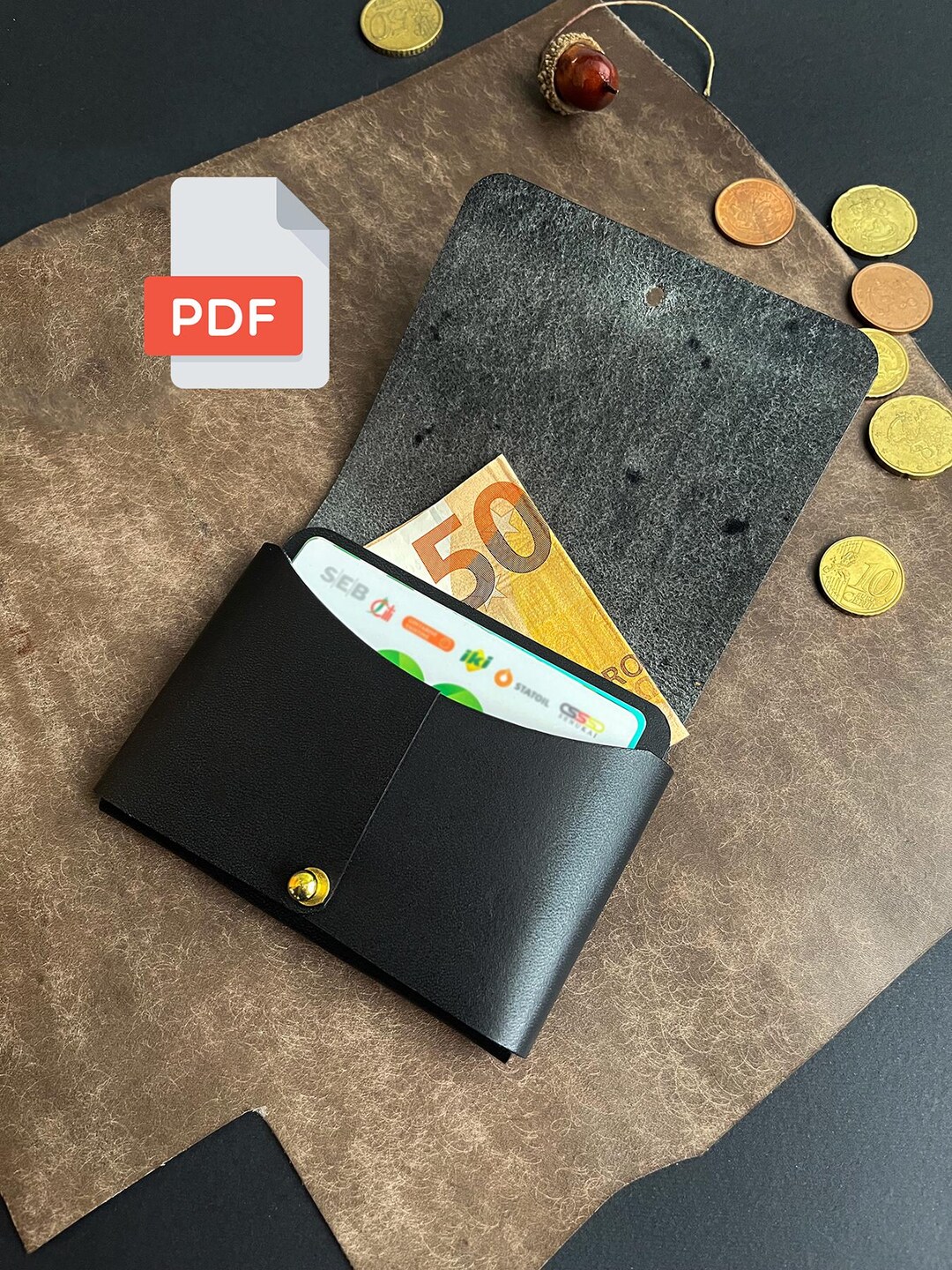 Minimalist Wallet PDF Pattern, Card Holder Template - Etsy