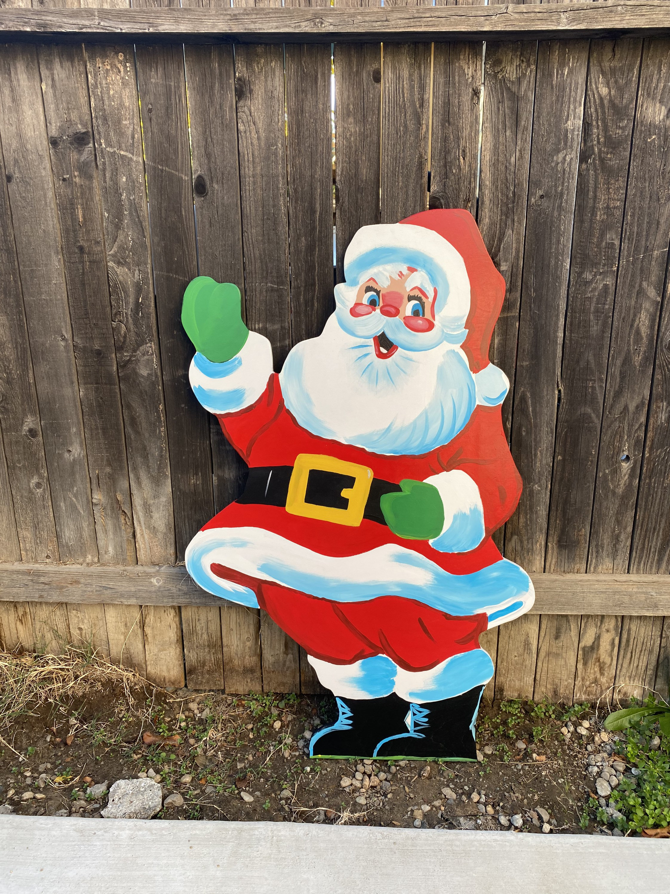 Santa Claus sign Vintage Christmas Old Fashioned Look | Etsy