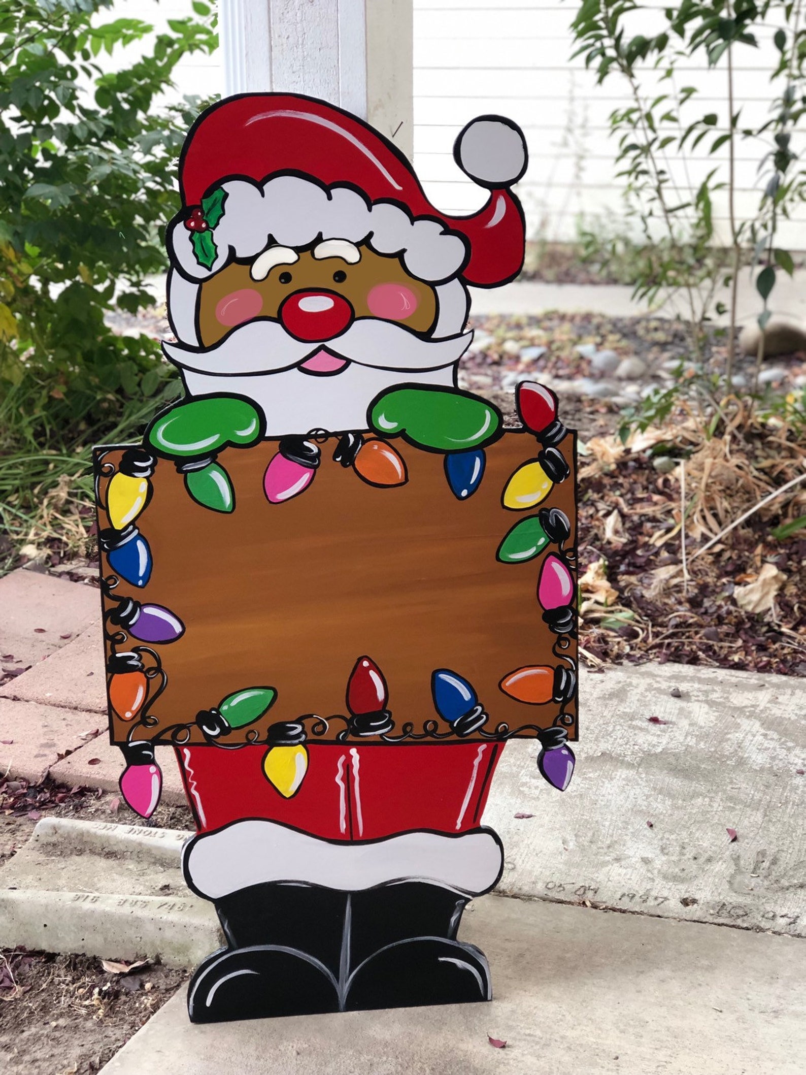 Santa Yard Sign Christmas Yard Art Santa Outdoor Decoration - Etsy