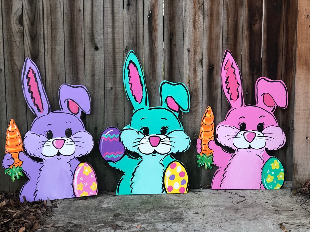 Easter Yard Art-easter Yard Decor- Easter Bunny Outdoor- Outdoor ...