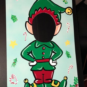 Santa Photo Prop- Santa Face Hole- Elf Face in Hole- Santa Photo Booth ...