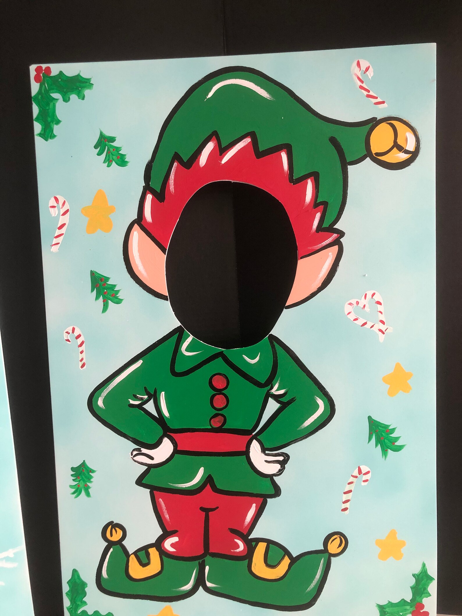 Santa Photo Prop Santa Face Hole Elf Face in Hole Santa - Etsy Canada