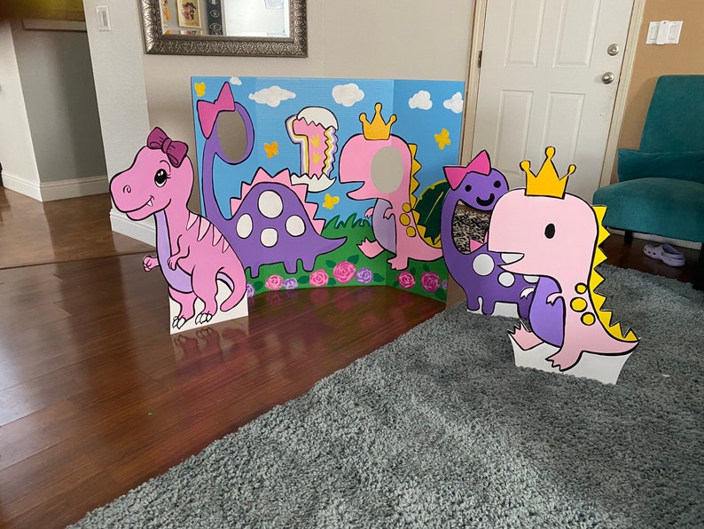 Pink Dinosaur Birthday Dinosaur Party Dinosaur Cutout | Etsy