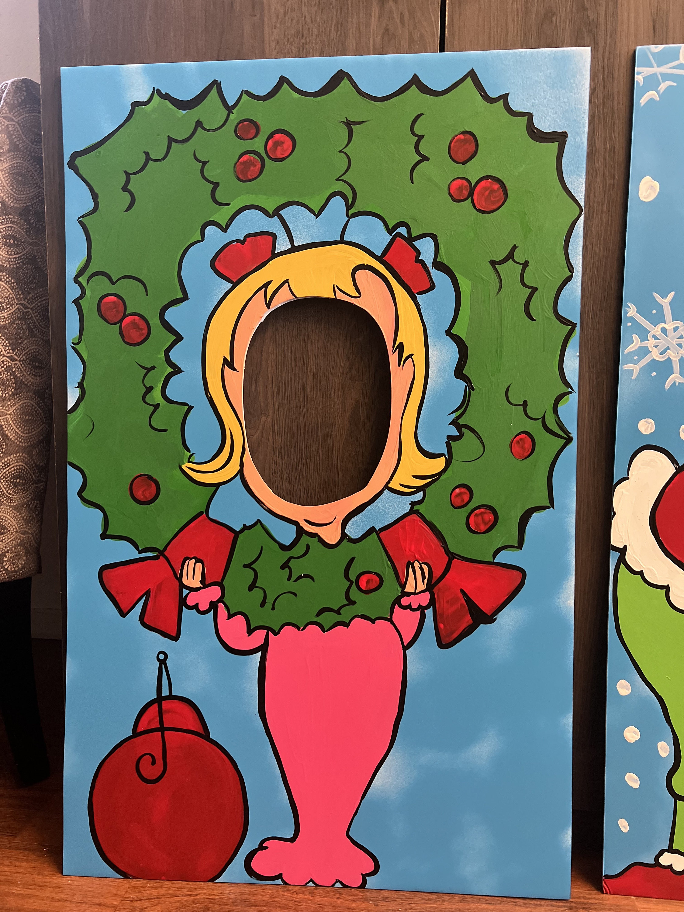 Christmas Party Prop- Christmas Face in Hole- Christmas Photo Booth ...