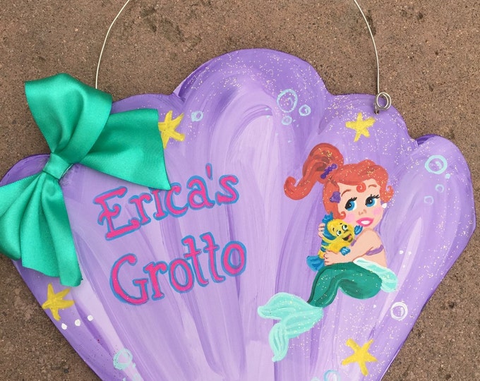 Little Mermaid Ariel Name Plate Sign- Bedroom Door Sign- Personalized ...