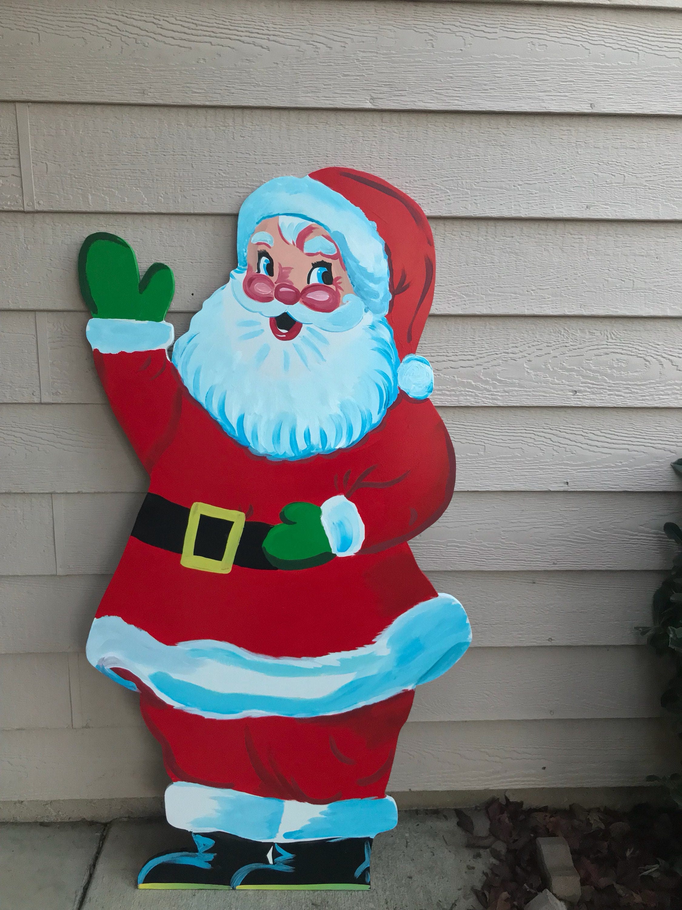 Santa Claus sign Vintage Christmas Old Fashioned Look | Etsy