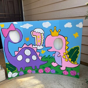 Pink Dinosaur Birthday- Dinosaur Party- Dinosaur Cutout- Dinosaur Photo ...