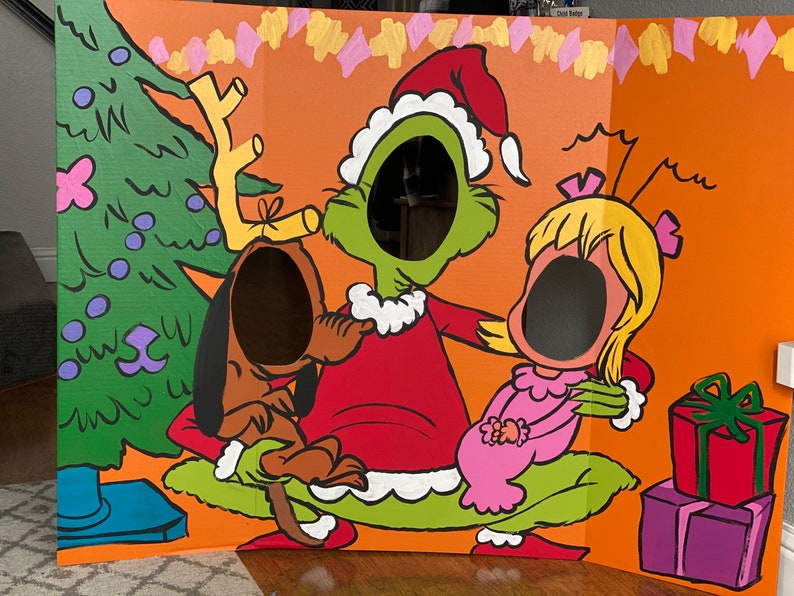 Christmas Party Prop Christmas Face in Hole Christmas Photo - Etsy