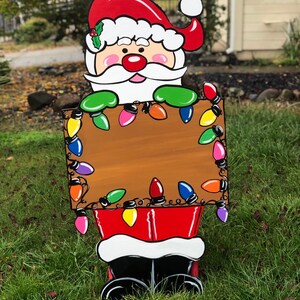 Santa Yard Sign- Christmas Yard Art- Santa Outdoor Decoration- Santa ...
