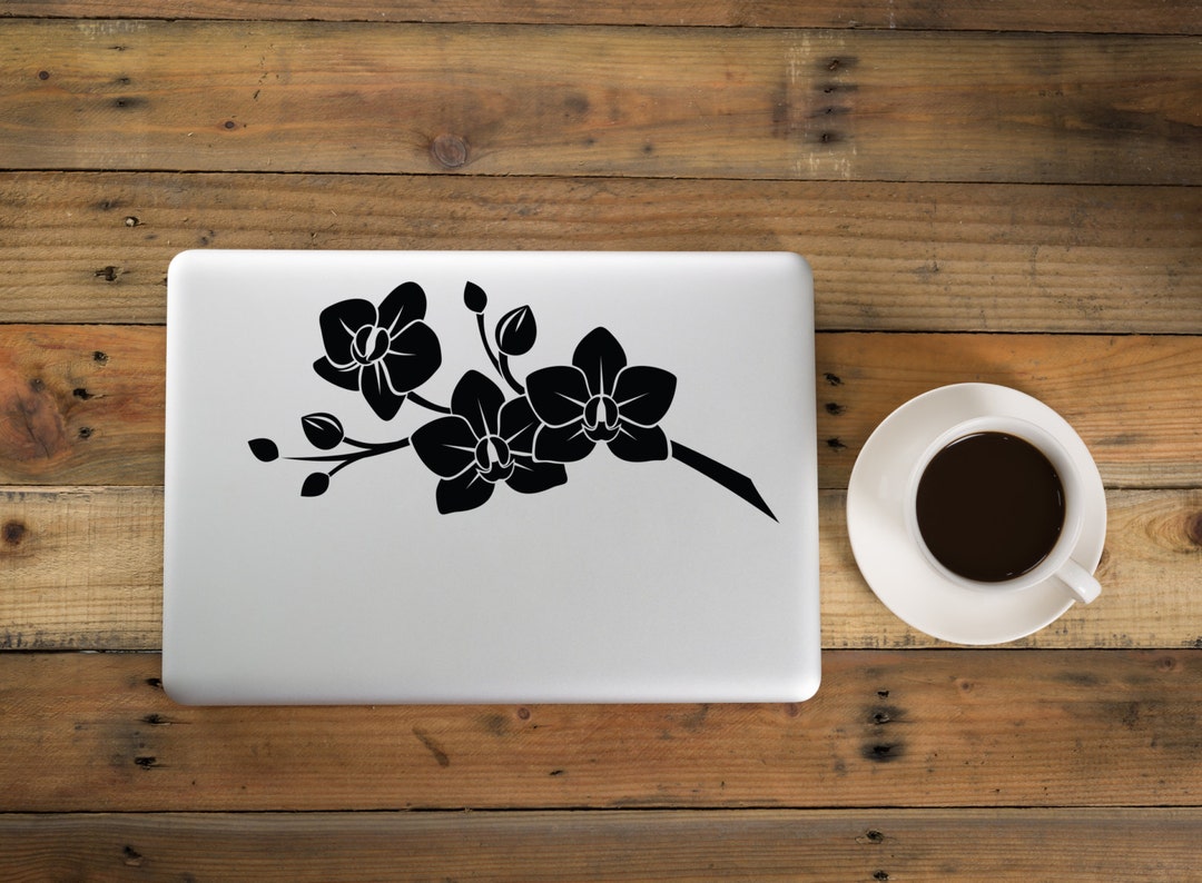 Orchid Decal, Orchid Sticker, Flower Decal, Flower Sticker, Laptop ...
