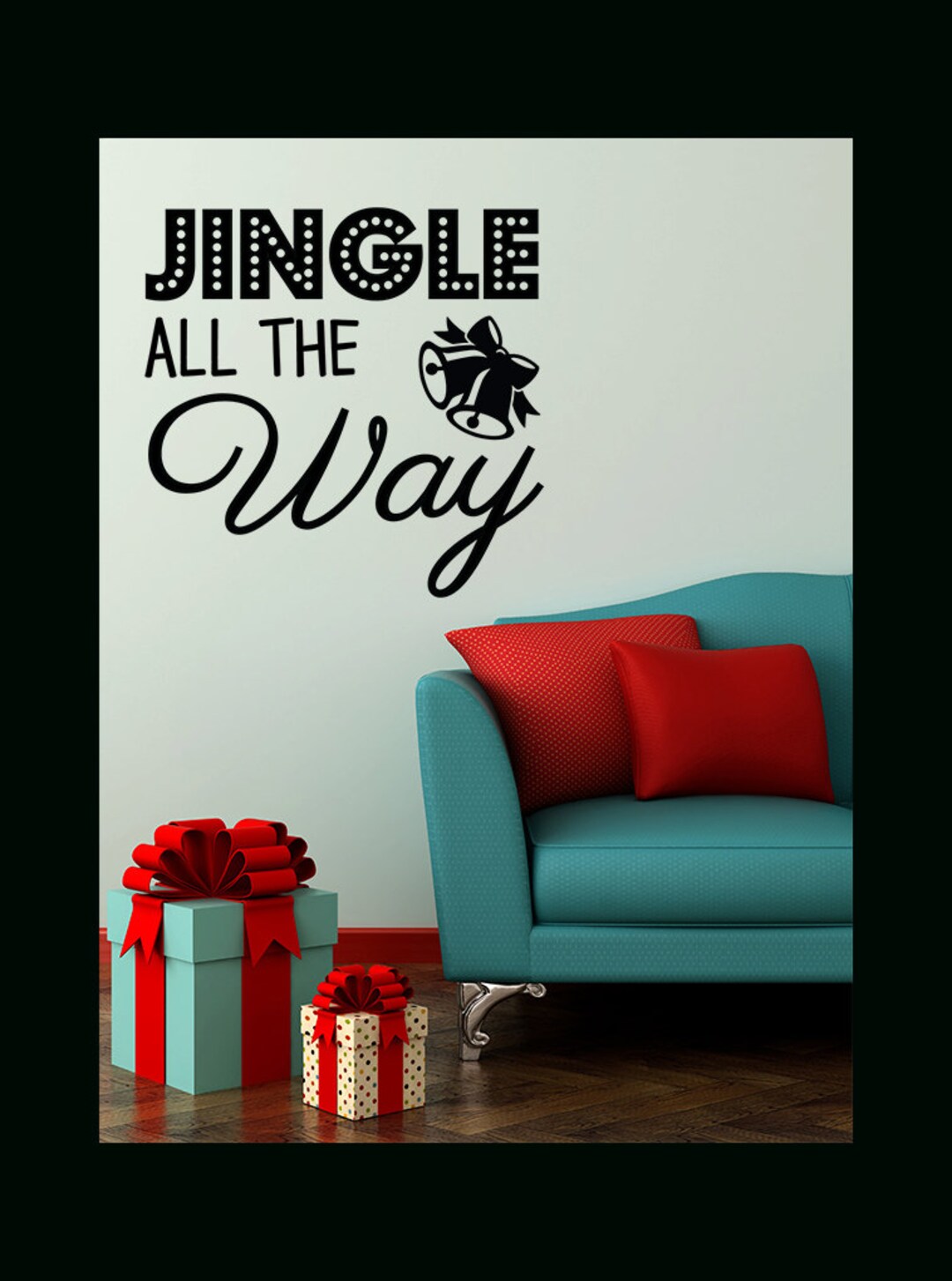 Christmas Decal, Jingle All the Way, Christmas Wall Decal, Christmas ...