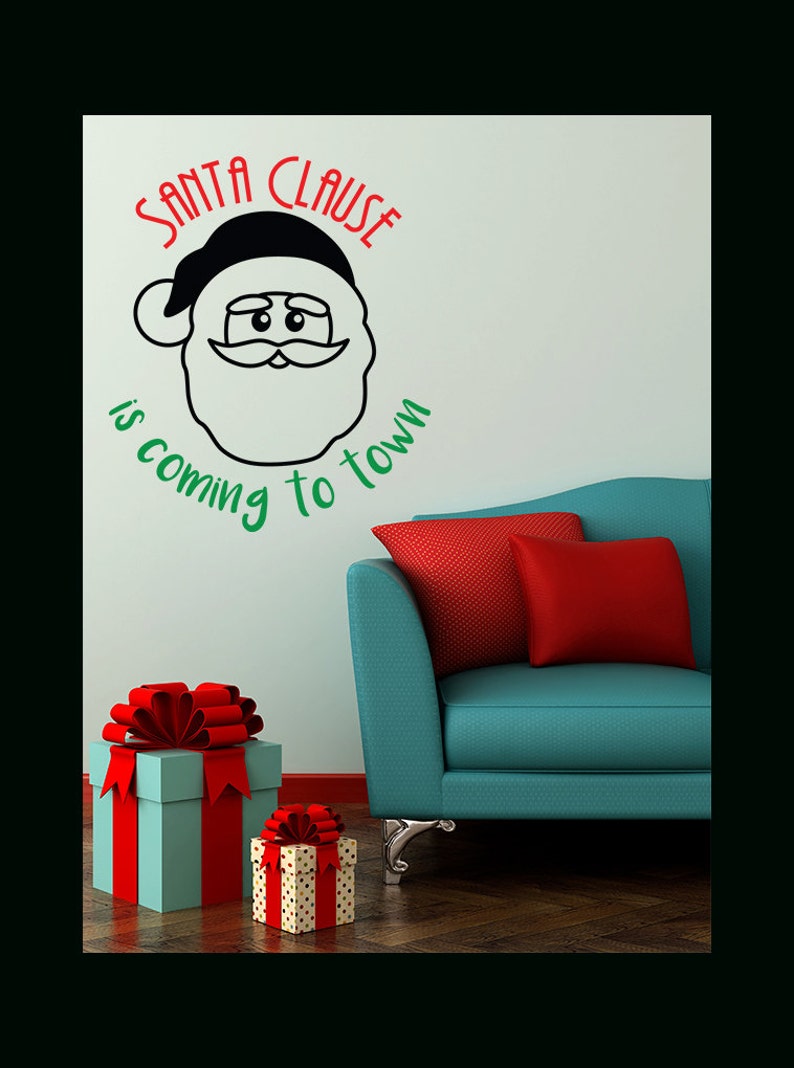 Santa Wall Decal Santa Clause Decal Christmas Wall Decal | Etsy