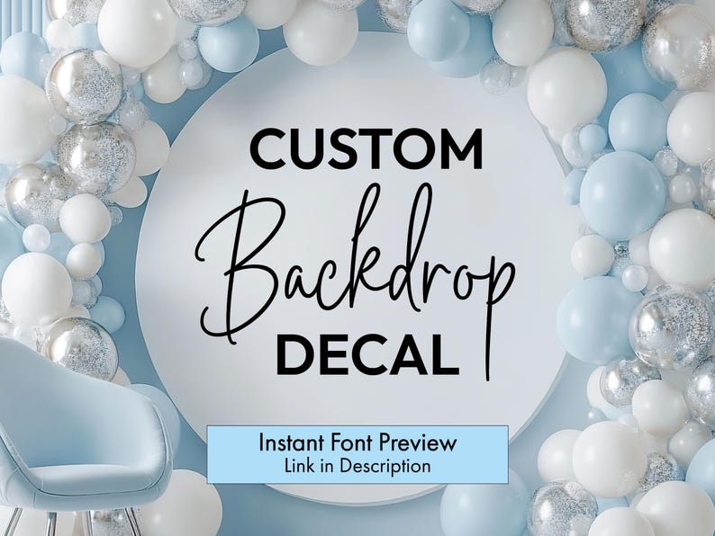 Custom Event Backdrop Decal - Party Photo Op Sign - Removable Vinyl ...
