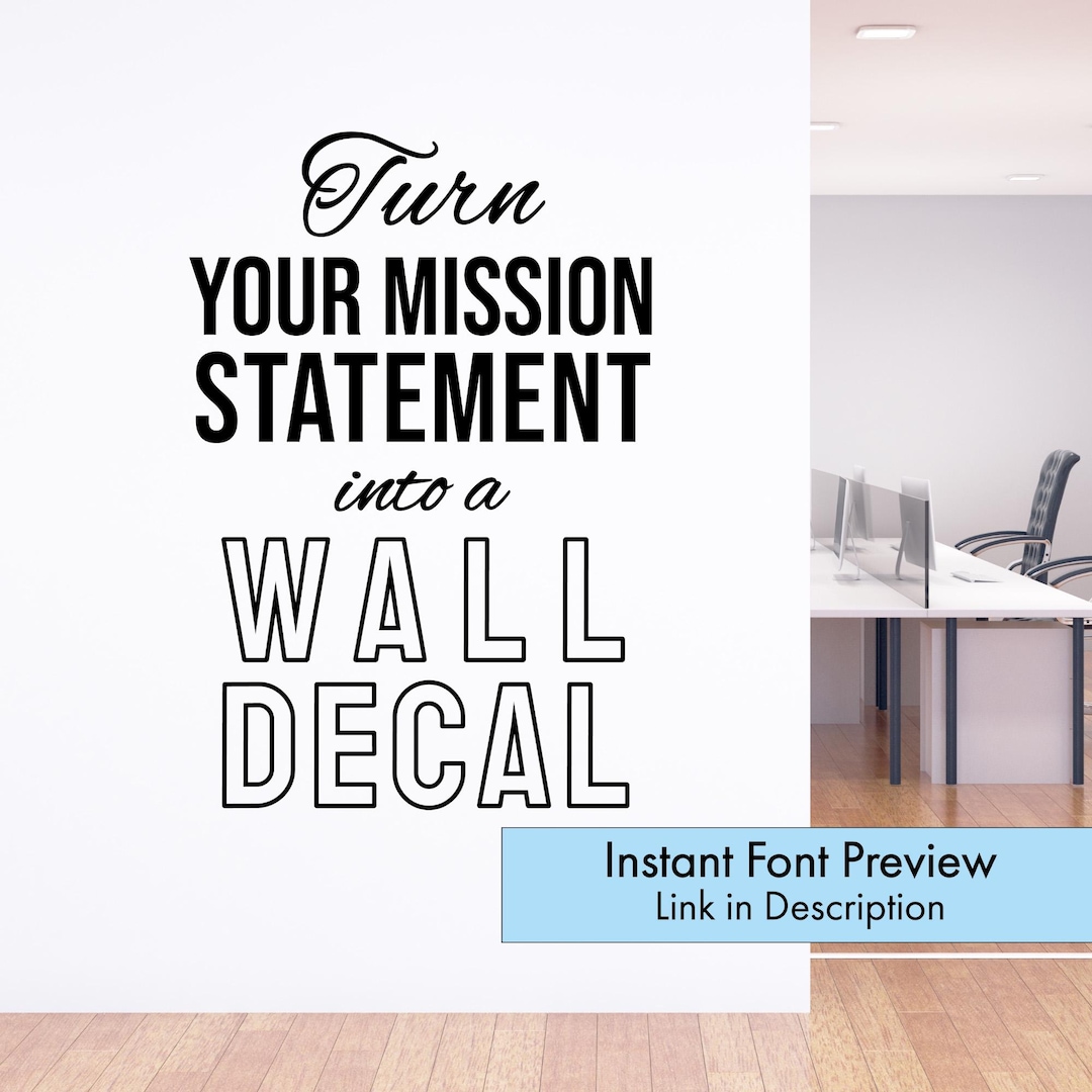 Custom Mission Statement Wall Decal - Core Values Signage ...