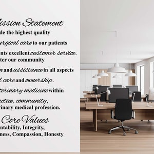 Custom Mission Statement Wall Decal - Personalized Vision Statement ...