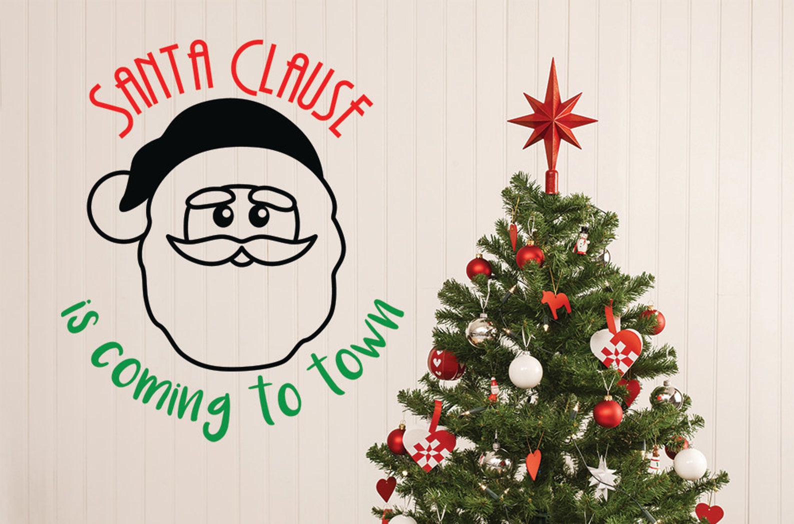 Santa Wall Decal Santa Clause Decal Christmas Wall Decal | Etsy