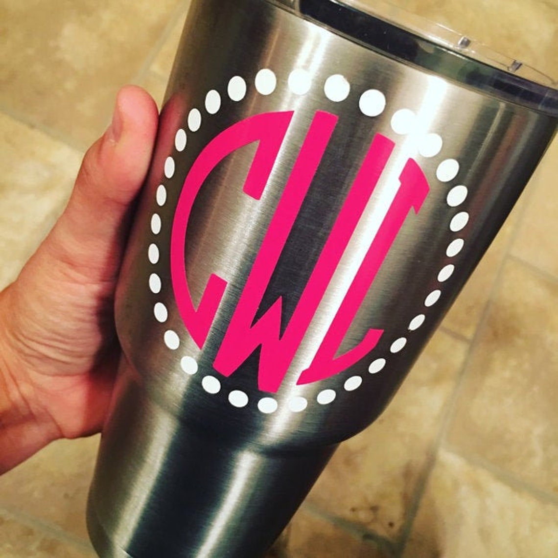 Yeti Custom Decal Monogram Decal Yeti Monogram Decal | Etsy