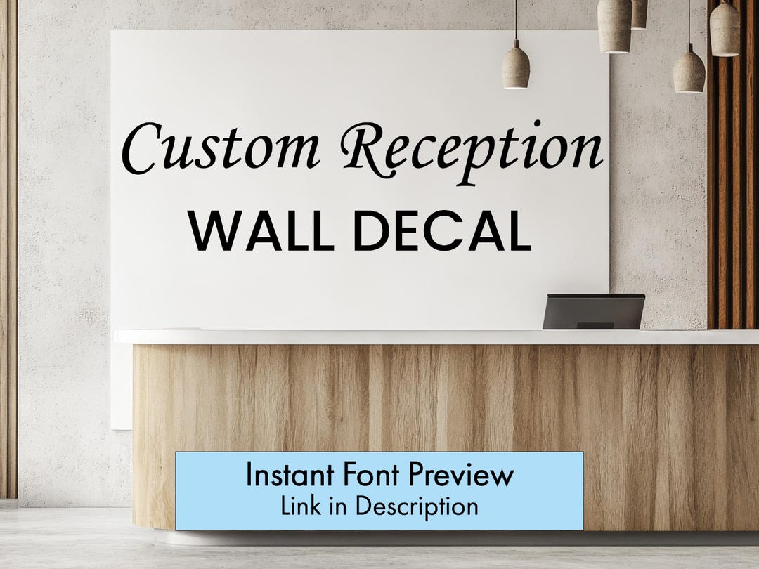 Custom Reception Area Wall Decal - Front Office Branding - Personalized ...