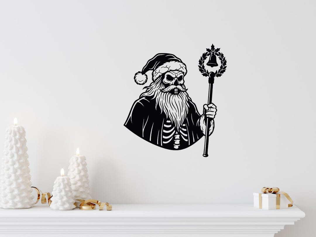 Creepy Santa Wall Decal - Dark Saint Nicholas - Gothmas Decor - Etsy