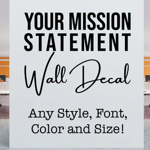 Custom Mission Statement Wall Decal Personalized Vision - Etsy