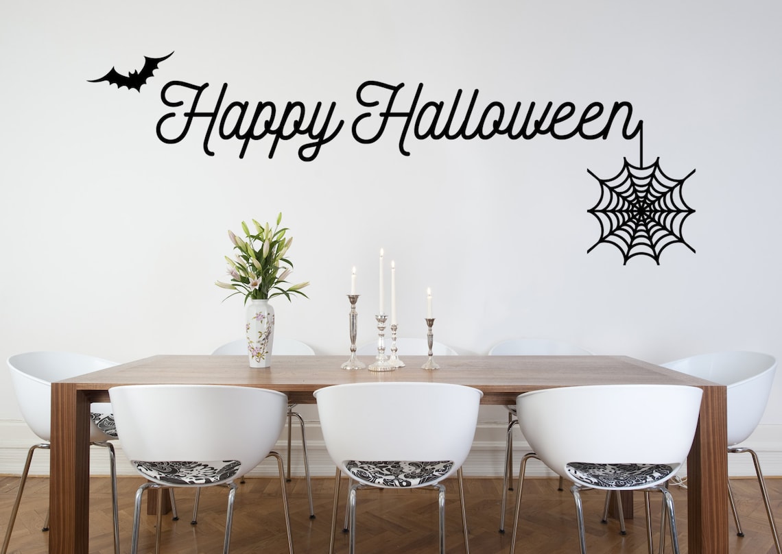 Halloween Decal Halloween Wall Decal Happy Halloween Decal - Etsy