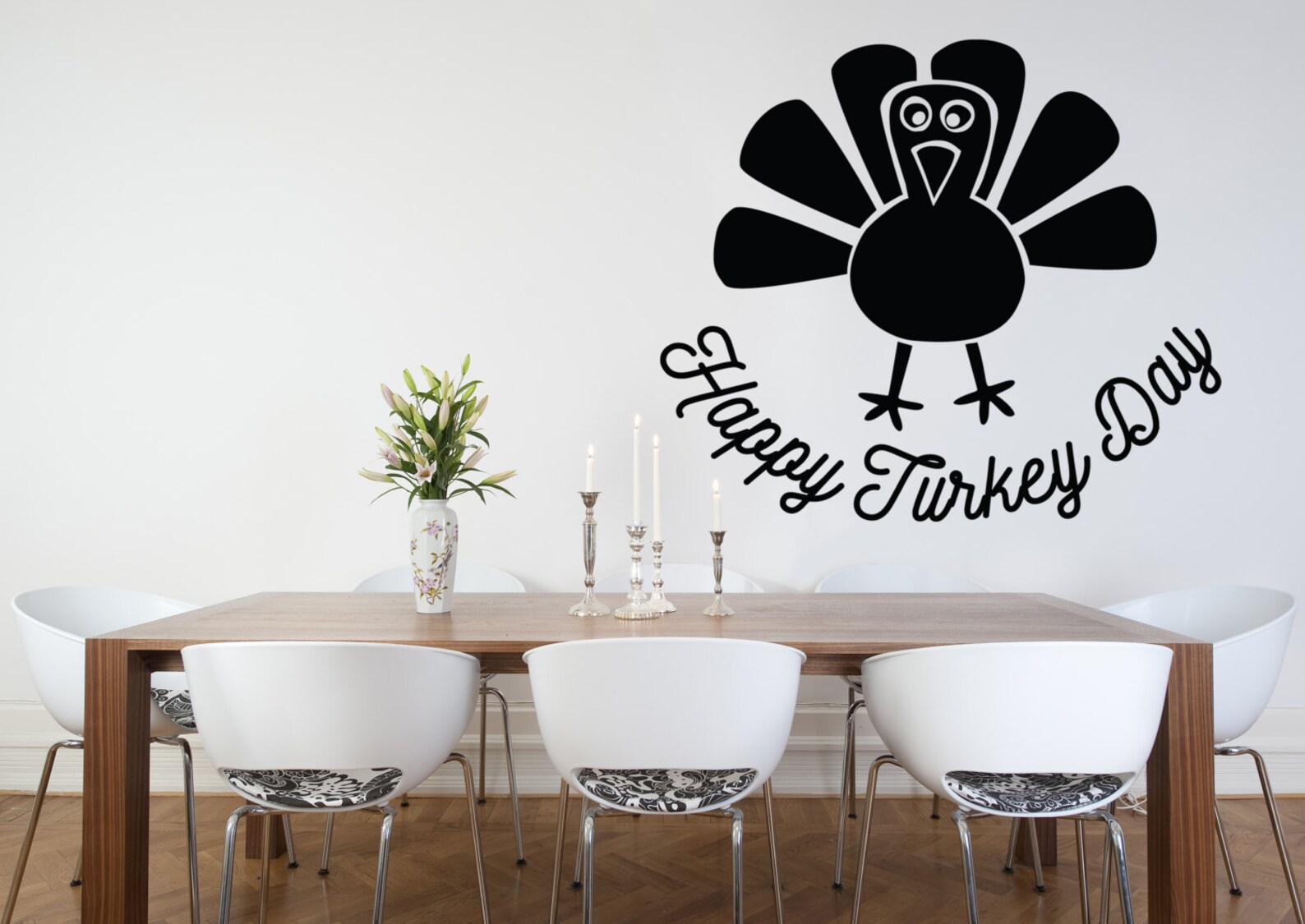 Thanksgiving Wall Decal Happy Turkey Day Turkey Decal Fall - Etsy