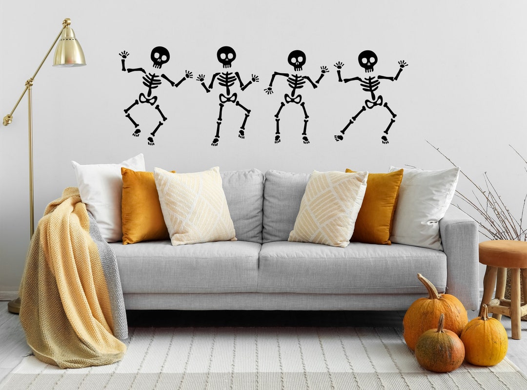 Dancing Skeletons Wall Decal - Halloween Home Decor - Removable Vinyl ...