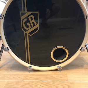 Custom Bass Drum Decal - Band Name or Logo Transfer Sticker - Drum Head ...