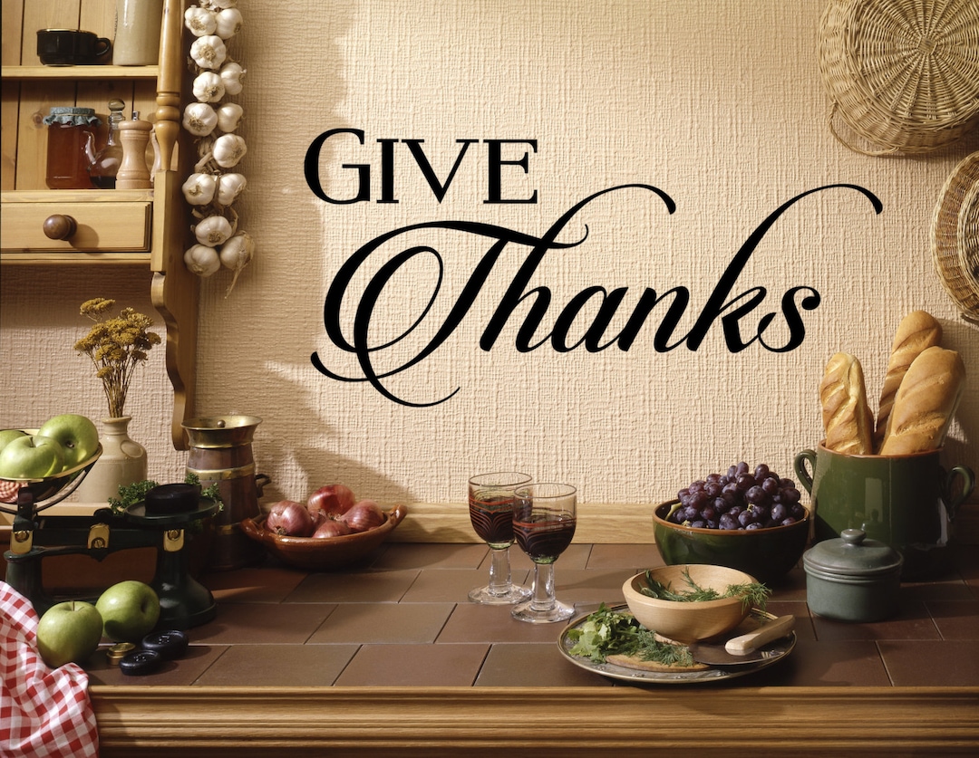 Give Thanks Wall Decal, Thanksgiving Wall Decal, Thanksgiving, Give ...