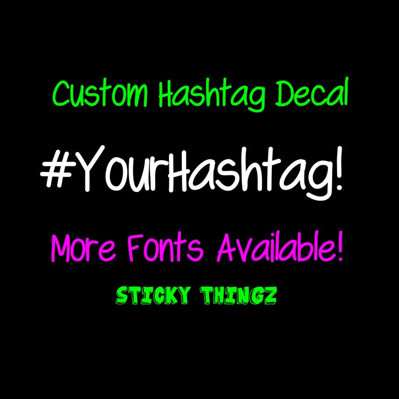 Hashtag Decal Hashtag Sticker Custom Decal Yeti Decal | Etsy