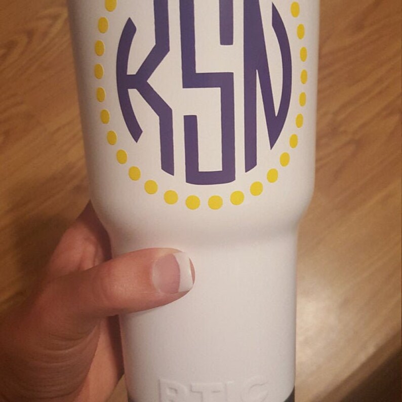 Yeti Custom Decal Monogram Decal Yeti Monogram Decal | Etsy