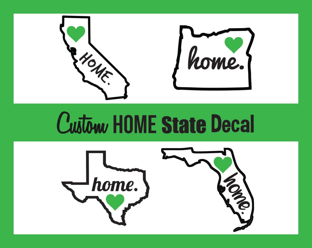 Home State Decal, Home Decal, Home Sticker, State Decal, Car Decal ...
